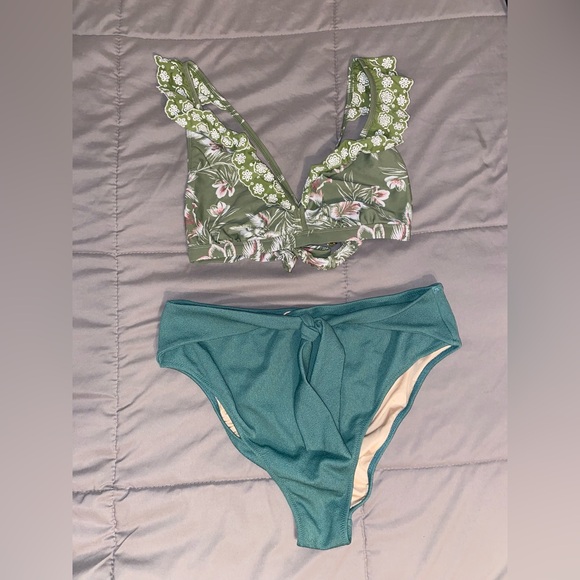 Target | Swim | Target Green Floral Bikini Mismatch Bottom | Poshmark